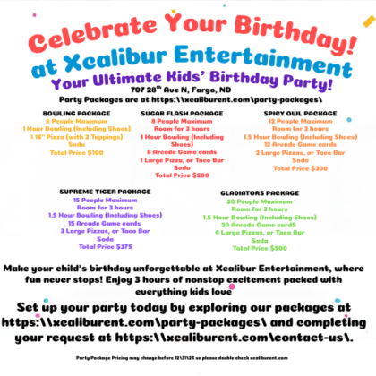 Birthday Parties in Fargo & Moorhead